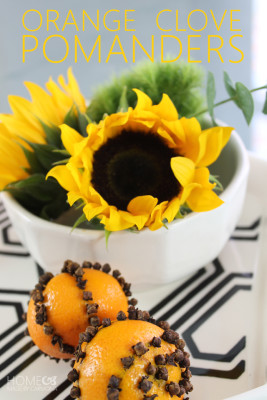Orange Pomander & Floral Arrangement