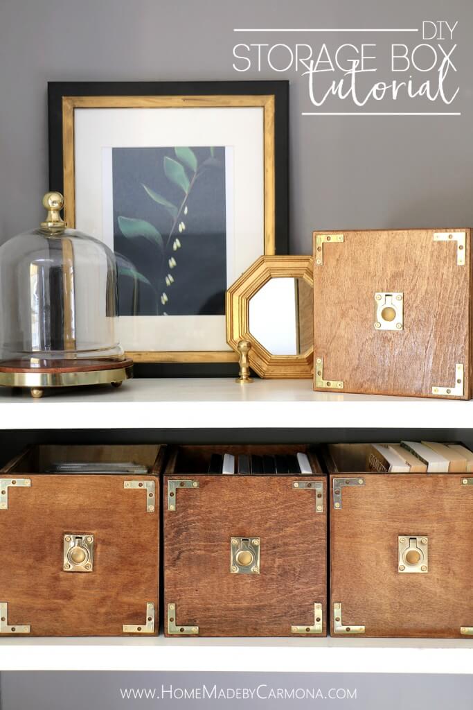 DIY Campaign Style Storage Boxes - Home Made by Carmona