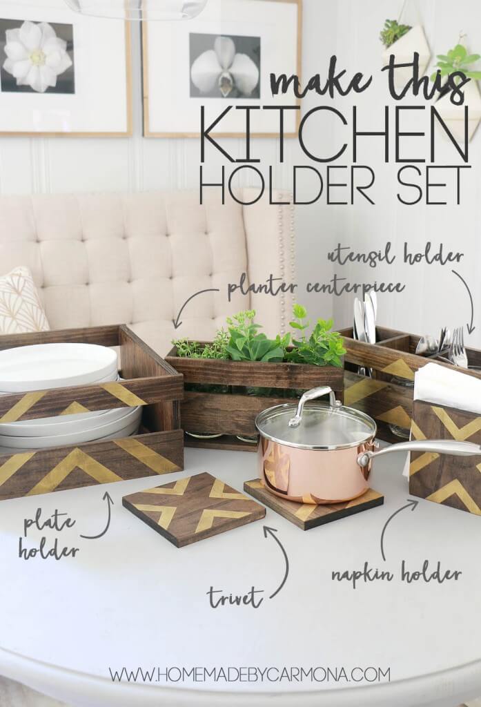 DIY Kitchen Utensil Holder & Dish Holder Set