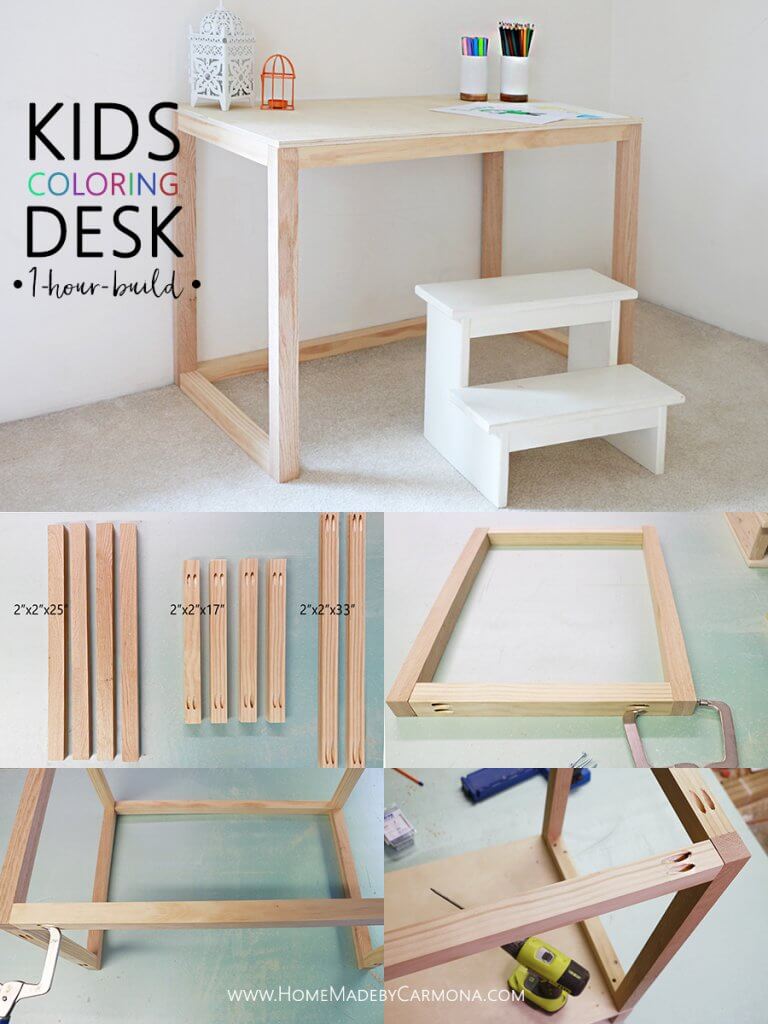 Simple 1-Hour Kids Coloring Desk